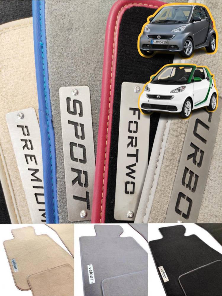 Smart ForTwo W451 2007-2014 Velour Carpet Floor Mats