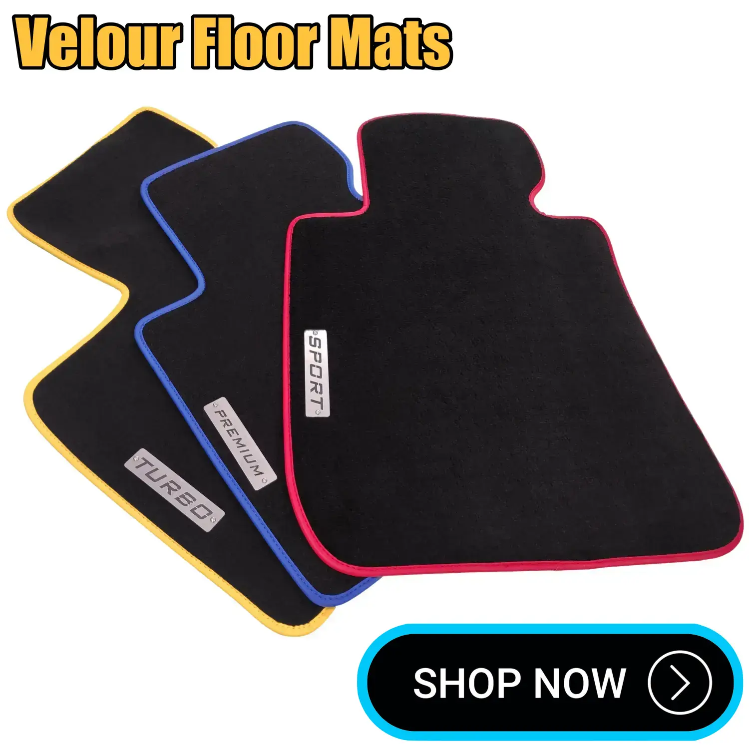 Custom Made Velour Floor Mats With Logo & Color Options